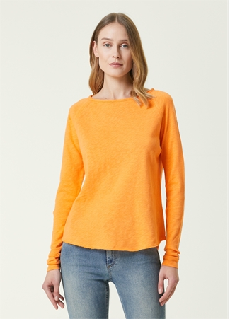 American Vintage Kadın Turuncu Kayık Yaka Uzun Kol T-shirt S EU American Vintage Kadın Turuncu Kayık Yaka Uzun Kol T-shirt S EU