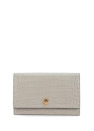 Alexander Mcqueen Kadın Gri Logo Detaylı Deri Çanta Eu