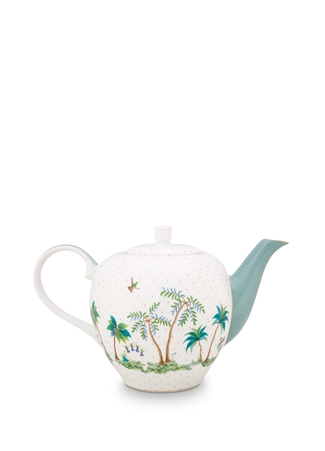 Pip Studio Jolie Beyaz Desenli Porselen Demlik