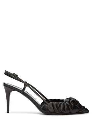 Valentino Garavani Kadın Rose Edition Siyah Deri Topuklu Ayakkabı 36.5 EU