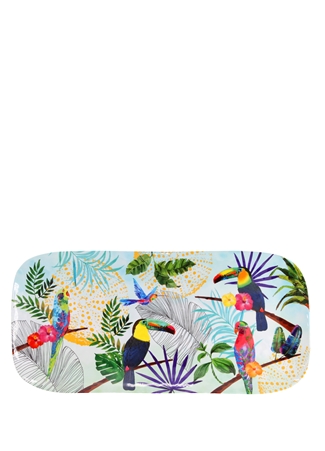 Les Jardins de Comptesse Rio Karışık Hayvan Desenli Melamin Servis Tabağı Çok Renkli