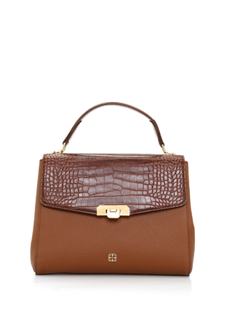 Beymen Kadın Taba Krokodil Dokulu Omuz Çantası Turuncu EU