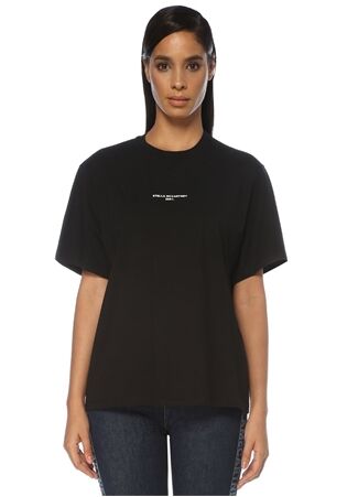 Stella McCartney Kadın Siyah Logo Baskılı T-shirt 42 IT