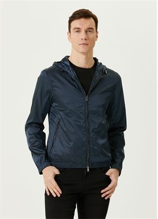 Pal Zileri Erkek Lacivert Kapüşonlu Mont 48 IT