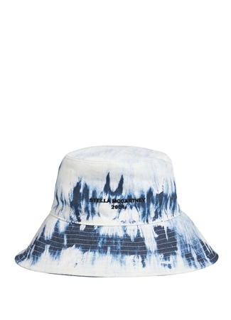 Stella McCartney Kadın Mavi Batik Desenli Çift Taraflı Bucket Şapka 57 EU