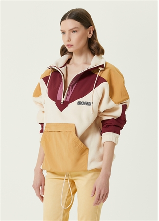 Etoile Isabel Marant Kadın Colorblock Dik Yaka Polar Ceket Bordo 36 FR Etoile Isabel Marant Kadın Colorblock Dik Yaka Polar Ceket Bordo 36 FR