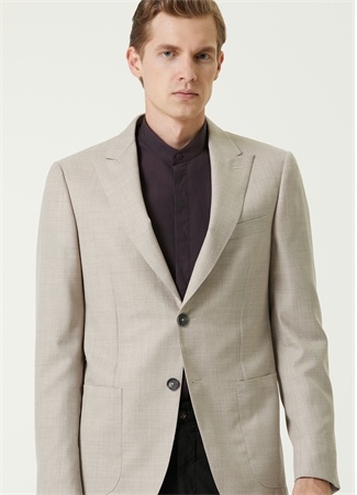 Pal Zileri Erkek Bej Kırlangıç Yaka Yün Ceket Kahverengi 50 IT Pal Zileri Erkek Bej Kırlangıç Yaka Yün Ceket Kahverengi 50 IT