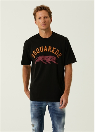 Dsquared2 Erkek Siyah Logo Baskılı Basic T-shirt S EU Dsquared2 Erkek Siyah Logo Baskılı Basic T-shirt S EU