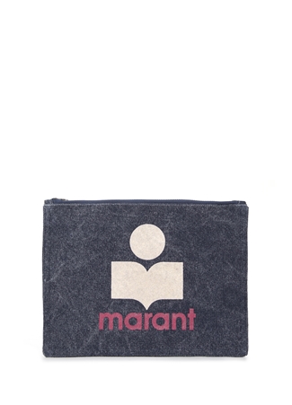 Isabel Marant Kadın Nettia Mavi Logolu El Portföyü Lacivert EU