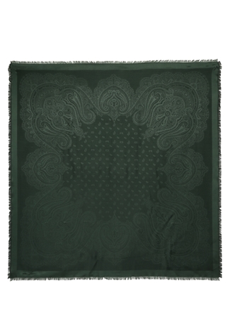 Etro Kadın Yeşil Etnik Desenli İpek Şal EU