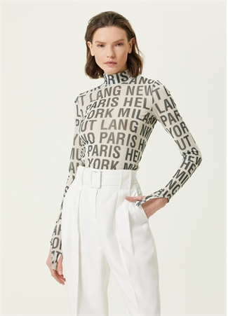 Helmut Lang Kadın Siyah Beyaz Dik Yaka Logo Baskılı Bluz Xs Eu Helmut Lang Kadın Siyah Beyaz Dik Yaka Logo Baskılı Bluz Xs Eu