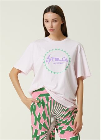 Stella McCartney Kadın Tom Tosseyn Pembe Bisiklet Yaka T-shirt S EU