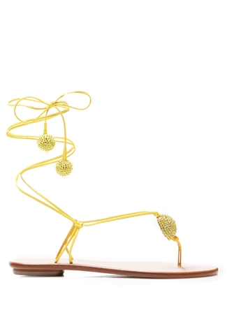 Aquazzura Kadın Jackie Sarı Deri Sandalet 36 EU Aquazzura Kadın Jackie Sarı Deri Sandalet 36 EU