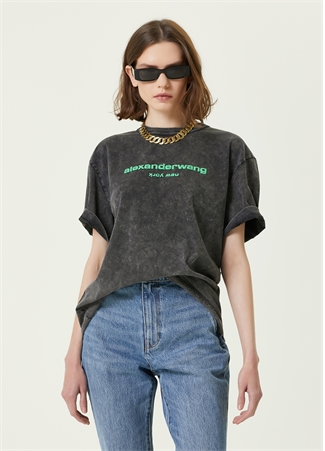 Alexander Wang Kadın Tshirt Siyah Xs Eu