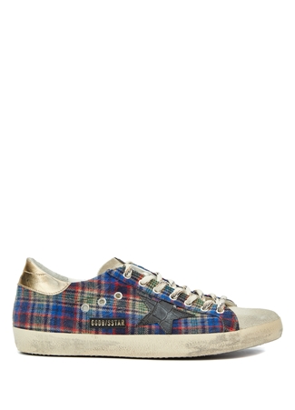 Golden Goose Erkek Superstar Mavi Ekose Desenli Sneaker 39 EU Golden Goose Erkek Superstar Mavi Ekose Desenli Sneaker 39 EU