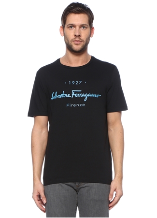 Salvatore Ferragamo Erkek Siyah Logo Baskılı Basic T-shirt XL EU Salvatore Ferragamo Erkek Siyah Logo Baskılı Basic T-shirt XL EU