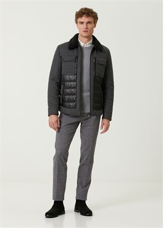 Beymen Club Erkek Gri Ekose Desenli Klasik Pantolon 46