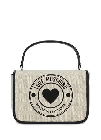 Love Moschino Kadın Bej Siyah Logolu Omuz Çantası EU
