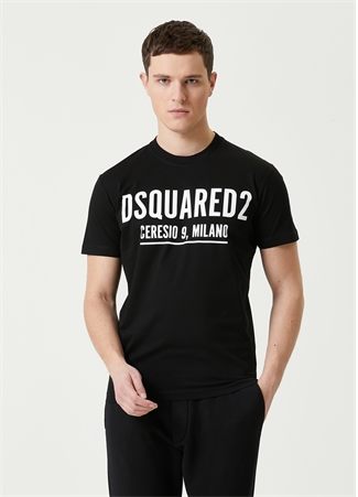 Dsquared2 Erkek Siyah Logo Detaylı T-shirt S EU Dsquared2 Erkek Siyah Logo Detaylı T-shirt S EU