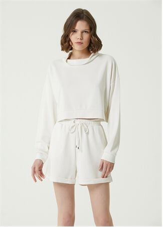 Network Kadın Ekru Dik Yaka Sweatshirt Bej XL EU