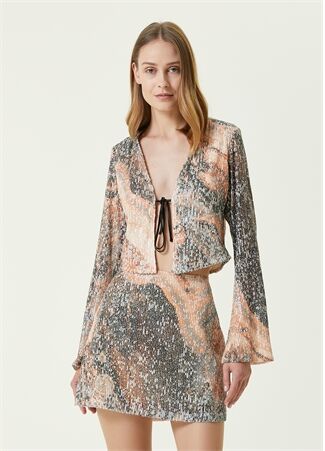 In the Mood for Love Kadın Ruddy Marble İşlemeli Bluz S EU