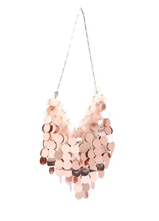 Paco Rabanne Kadın Pembe Pul Payet Dokulu Omuz Çantası Mor EU