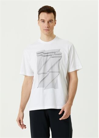 Z Zegna Erkek Beyaz Logo Baskılı T-shirt L It