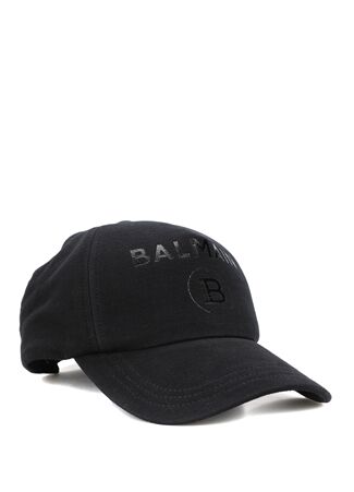 Balmain Erkek Siyah Logo Baskılı Şapka EU