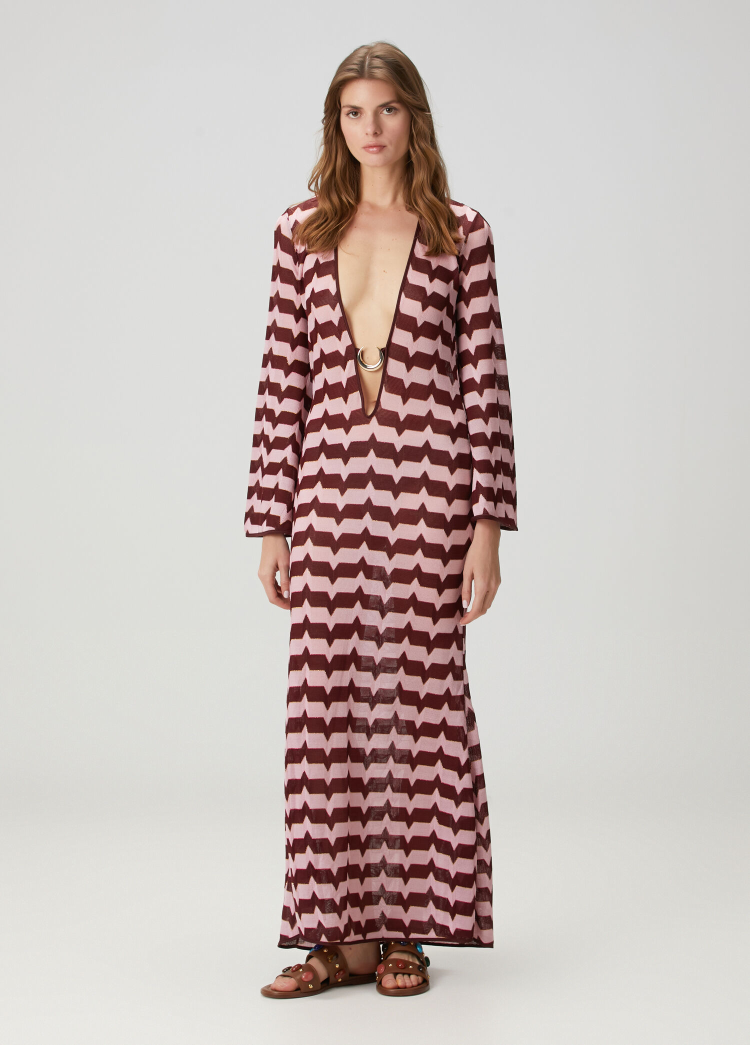 Luna B - Jerina Pink Patterned Maxi Dress