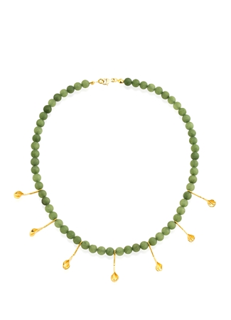 Peracas Kadın Symi Yeşil Boncuklu Altın Rengi Kaplama Kolye EU Peracas Kadın Symi Yeşil Boncuklu Altın Rengi Kaplama Kolye EU