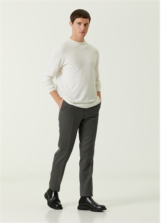 Pal Zileri Erkek Antrasit Çizgi Desenli Yün Pantolon Lacivert 50 IT