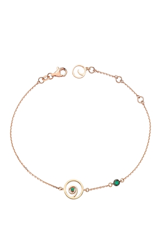 Bee Goddess Kadın Om Zümrüt Taşlı Altın Rengi Bilezik EU IT