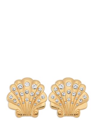 Ninon Kadın Venüs İstiridye Formlu Altın Rengi Kaplama Küpe EU