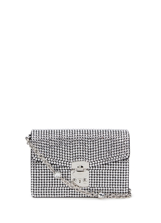 Miu Kadın Silver Troklu Deri Çanta Gri EU