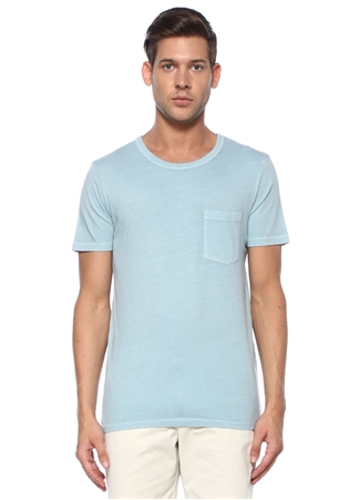 Tru Erkek Dyed Mint Basic T-shirt Yeşil S EU