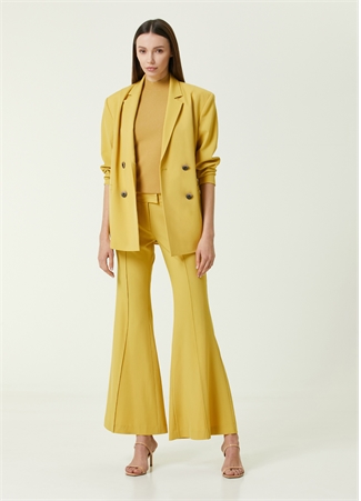 Zeynep Arçay Kadın Hardal Bol Paça Yün Pantolon Sarı 36 EU Zeynep Arçay Kadın Hardal Bol Paça Yün Pantolon Sarı 36 EU