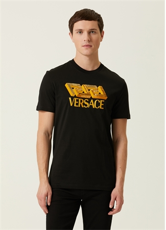 Versace Erkek Siyah Logo Baskılı T-shirt M EU Versace Erkek Siyah Logo Baskılı T-shirt M EU