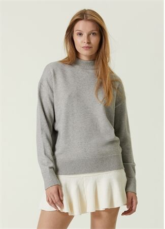 Network Kadın Gri Melanj Dik Yaka Kazak M EU