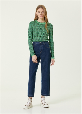 Loewe Kadın Mavi Bloklu Crop Jean Pantolon 36 IT Loewe Kadın Mavi Bloklu Crop Jean Pantolon 36 IT