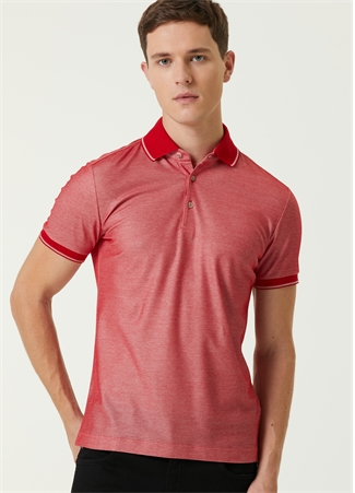 Pal Zileri Erkek Kırmızı Polo Yaka Şerit Detaylı T-shirt Bordo S EU Pal Zileri Erkek Kırmızı Polo Yaka Şerit Detaylı T-shirt Bordo S EU