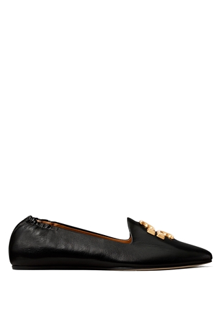 Tory Burch Kadın Siyah Gold Logolu Deri Loafer 0 US Tory Burch Kadın Siyah Gold Logolu Deri Loafer 0 US