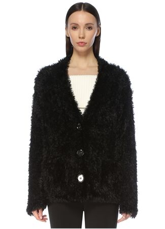 Proenza Schouler Kadın Siyah V Yaka Suni Kürk Hırka S EU Proenza Schouler Kadın Siyah V Yaka Suni Kürk Hırka S EU
