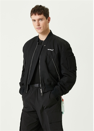 Off-White Erkek Siyah Bomber Mont S EU