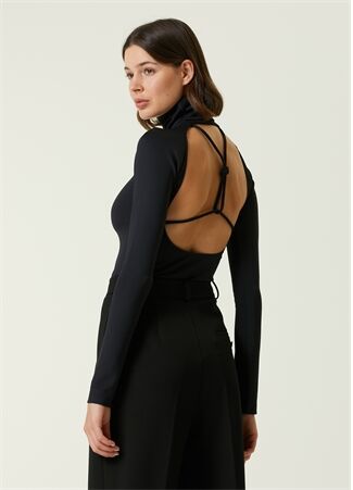 Ambush Kadın Siyah Dik Yaka Sırt Detaylı Bluz XS EU