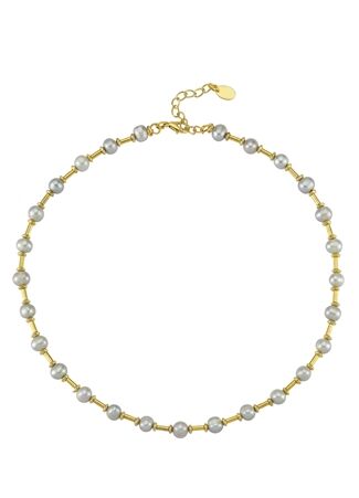 Berrin Özkan Kadın Royal Gri İncili Kolye EU