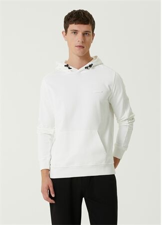 Academia Erkek Beyaz Kapüşonlu Sweatshirt S EU