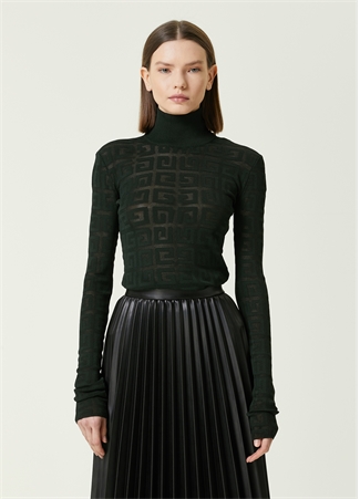 Givenchy Kadın 4G Balıkçı Yaka Logolu Detaylı Kazak Yeşil S EU Givenchy Kadın 4G Balıkçı Yaka Logolu Detaylı Kazak Yeşil S EU