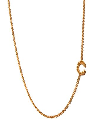 Fidelle Kadın Sideways Alphabet C Formlu Altın Rengi Kolye L EU
