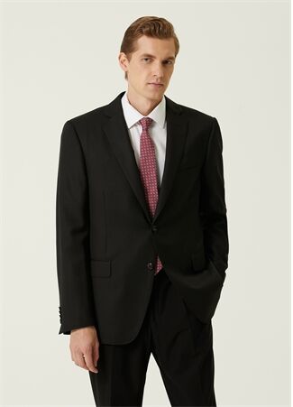 Pal Zileri Erkek Siyah Kelebek Yaka Yün Ceket 58 IT