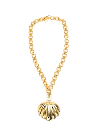 Valere Kadın Gold İstiridye Kabuğu Detaylı Kolye Altın Rengi EU